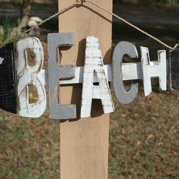 Wood Sign Pointing to the Beach - Etsy