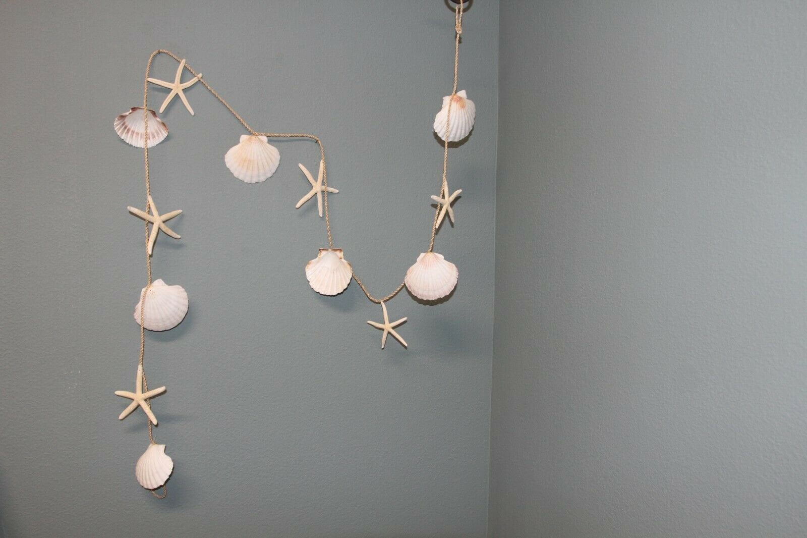 Large Seashell Garland Hanging Decor Beach House Patio Deck | Etsy