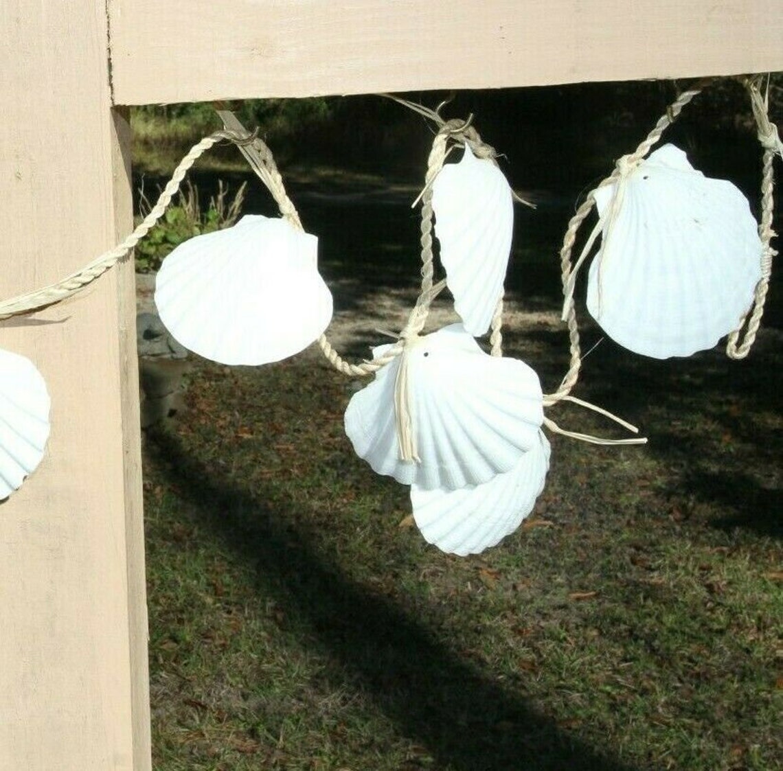 Seashell Mailbox Post Decor Large Garland Natural Handmade - Etsy