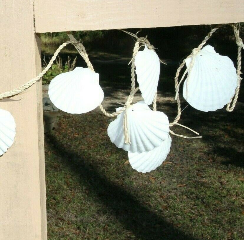 Seashell Mailbox Post Decor Large Garland Natural Handmade - Etsy