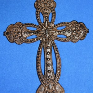 Large Decorative Wall Mounted Cross Cast Iron Cross Wall Decor Rustic ...