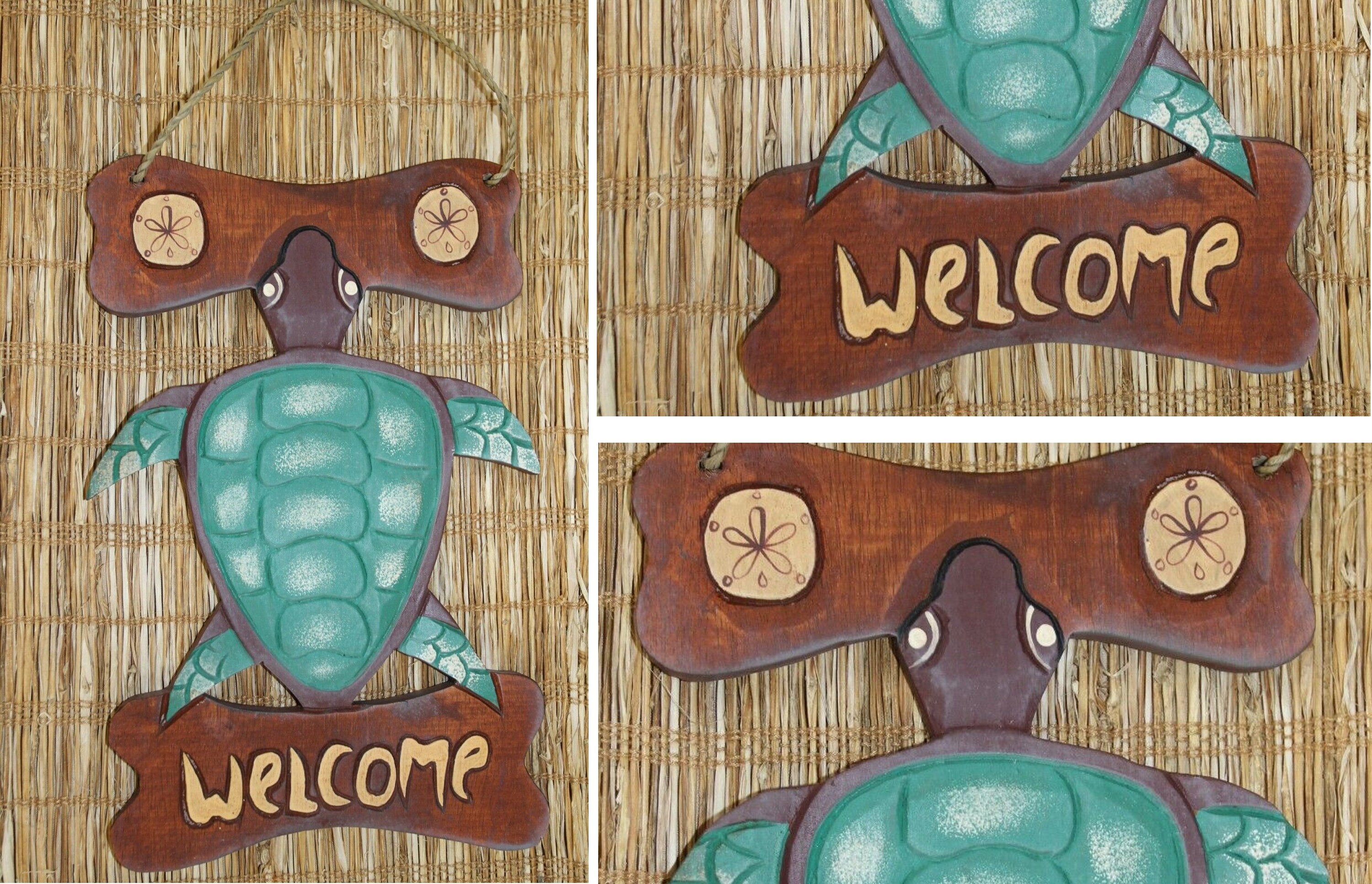 Sea Turtle Welcome Home Decor Hand Painted Wood Sign Fast - Etsy