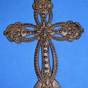 Large Decorative Wall Mounted Cross Cast Iron Cross Wall Decor Rustic ...