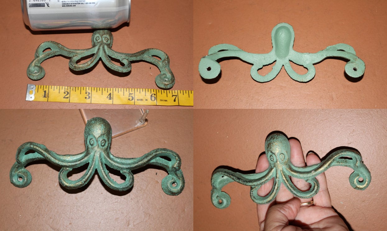 Beach Furniture Drawer Pulls Octopus Design 6 7/8 inch Cast | Etsy
