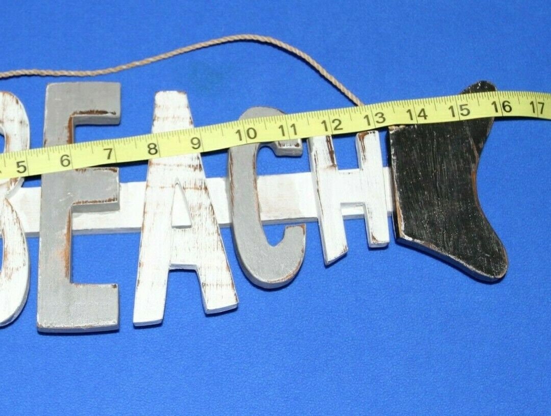 Coastal Living Beach Porch Hanging Sign Decor 15 7/8 Distressed Wood ...