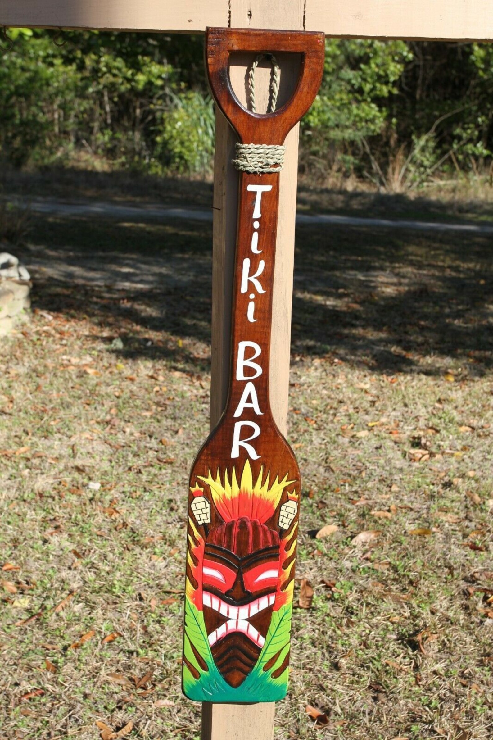 Tiki Bar Canoe Paddle Hanging Decor Hand-Painted Tropical | Etsy