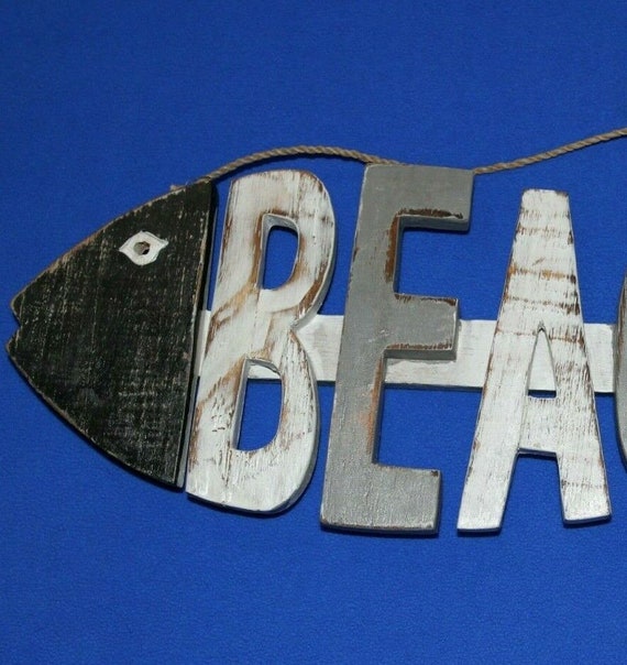 Coastal Living Beach Porch Hanging Sign Decor 15 7/8 Distressed Wood ...