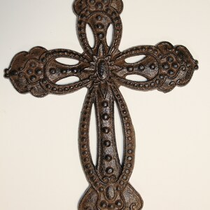 Large Decorative Wall Mounted Cross Cast Iron Cross Wall Decor Rustic ...