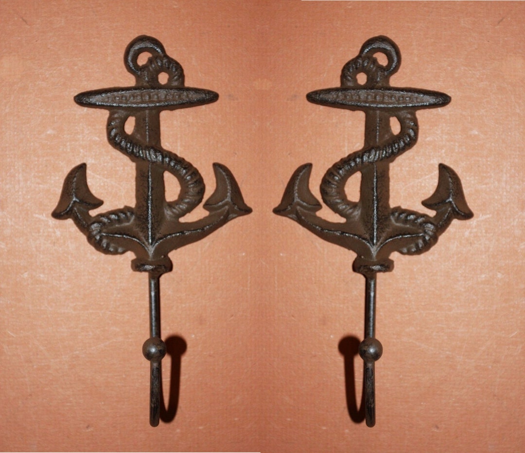 Coastal Wall Wall Hooks Nautical Anchor Cast Iron N-48 Fast - Etsy