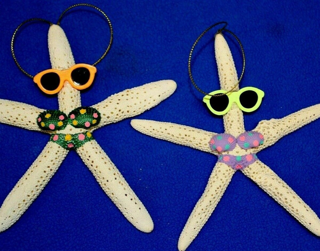 Key West Beach Starfish Christmas Ornaments Whimsical Theme 2 of SS-77 ...