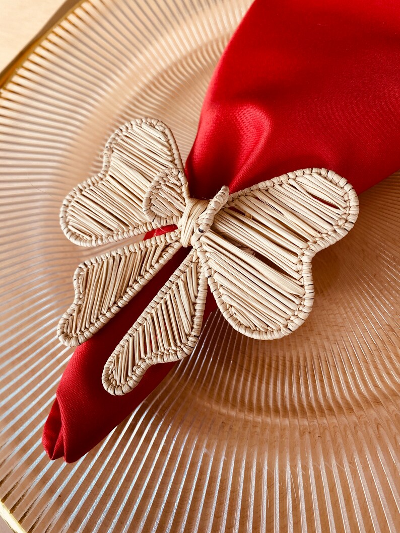 Bow Tie Napkin Holder - Holiday Edition, Iraca Palm, 100% Handmade ...