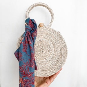 Straw Bag Hand Woven Iraca Palm Bag Handmade Palm Bag Top Handle Purse ...