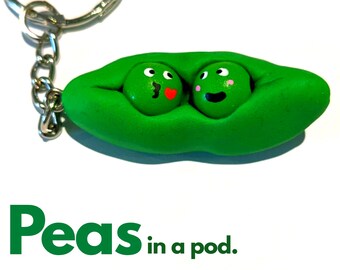 Peas in a Pod Keyring - Etsy