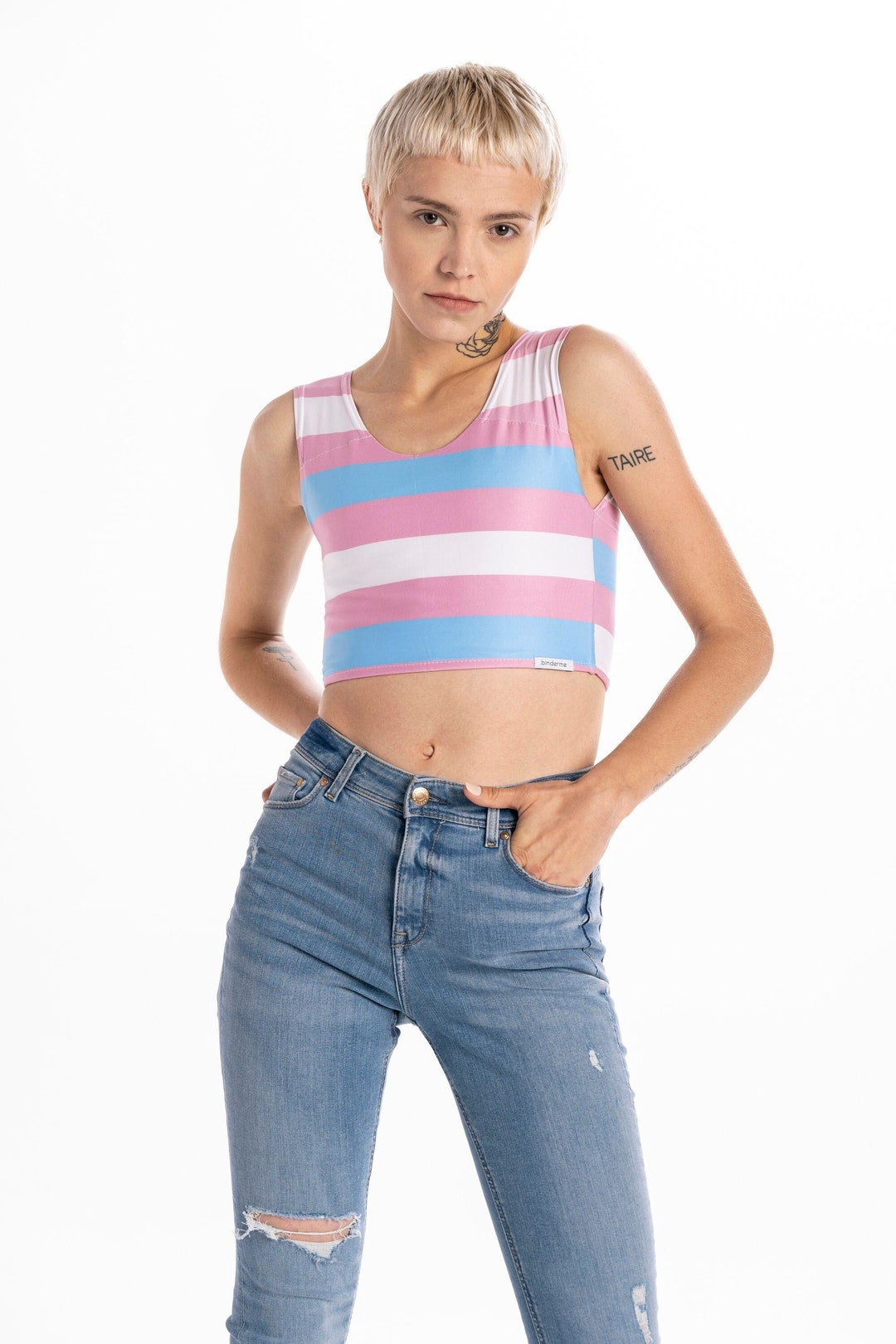 Transgender Flag Chest Binder: Handmade FTM Sport Bra - Etsy