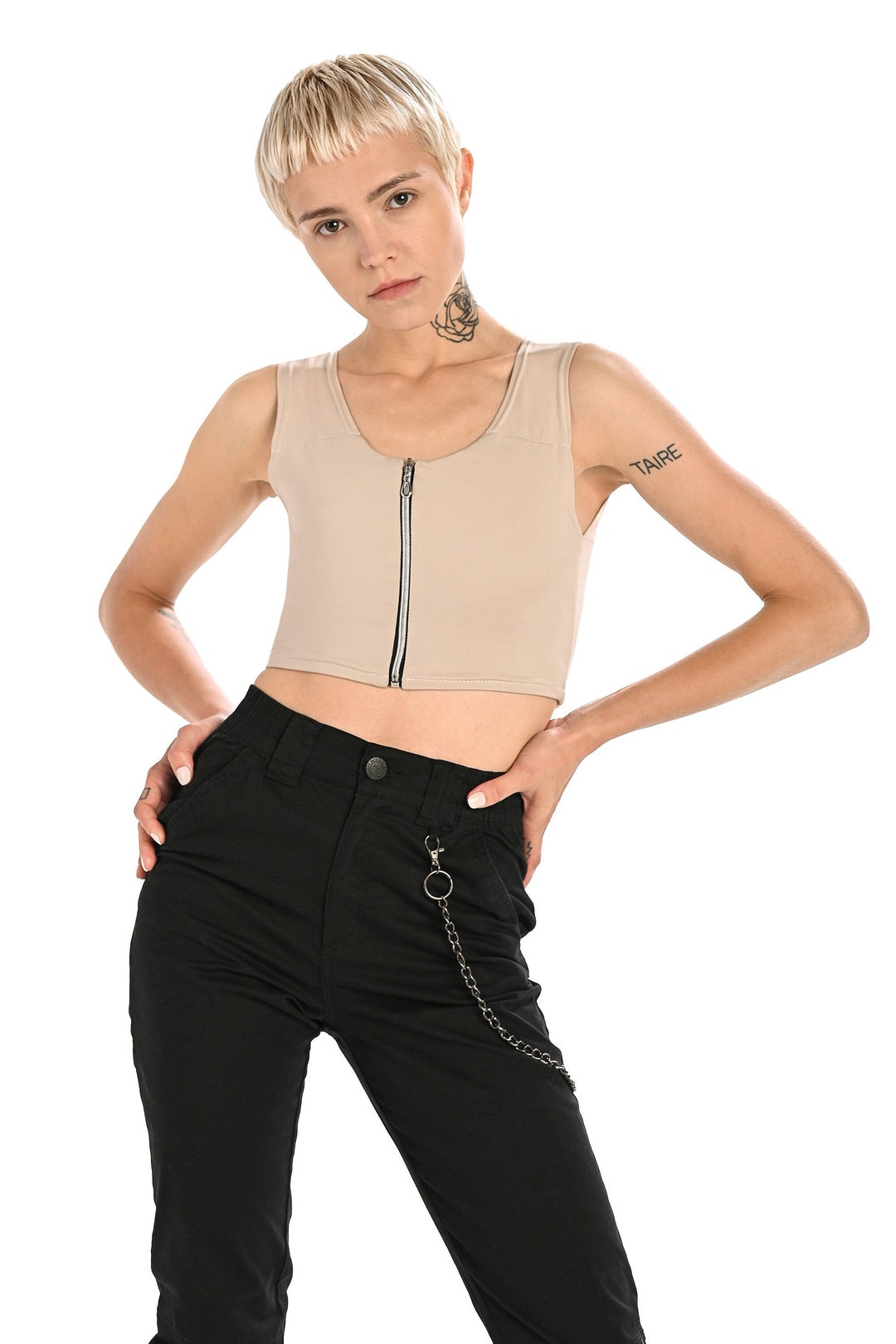 Zipper Chest Binder: Handmade FTM Cotton Blend Top - Etsy