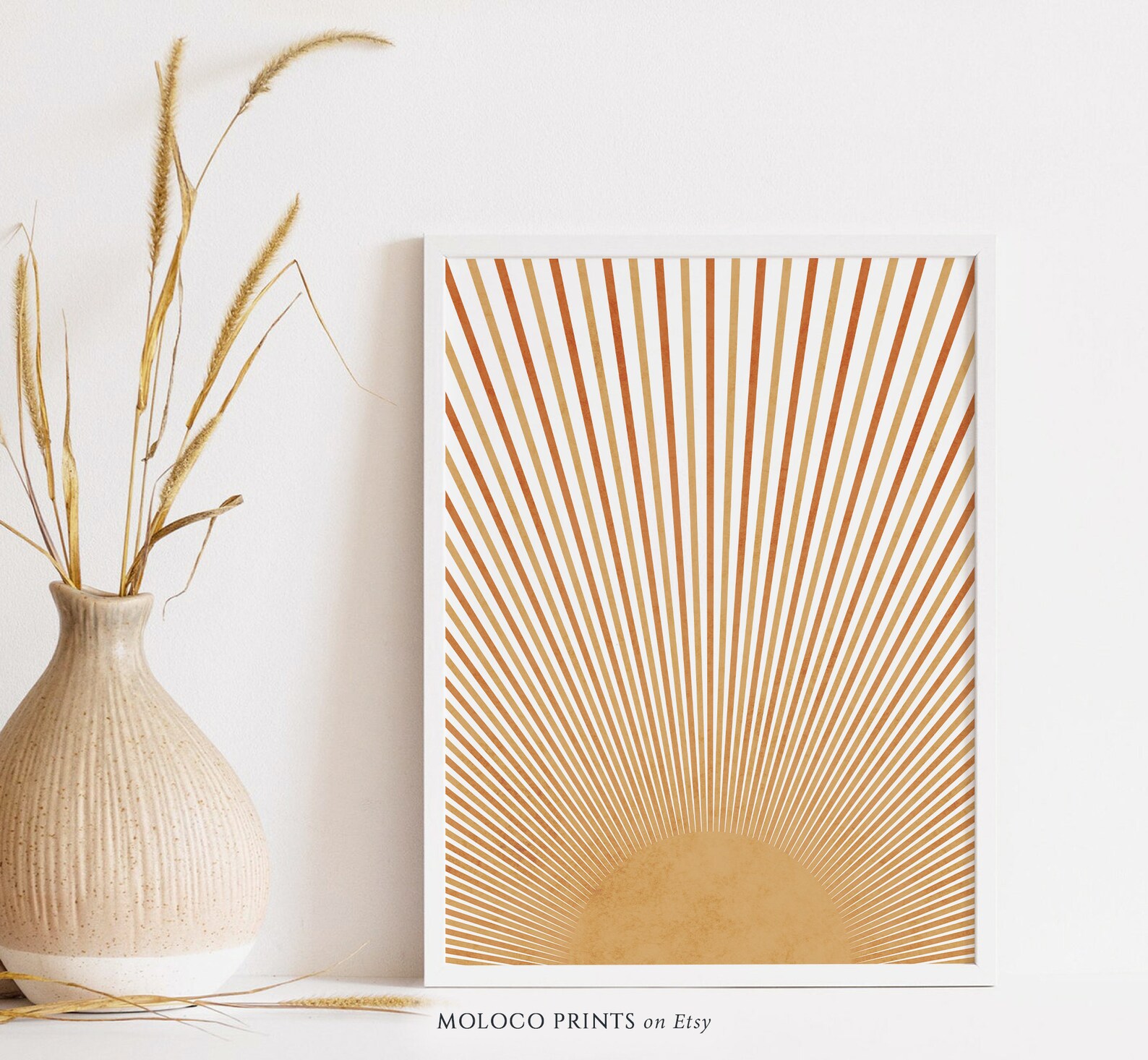 Abstract Boho Rising Sun Print Gender Neutral Nursery Decor | Etsy