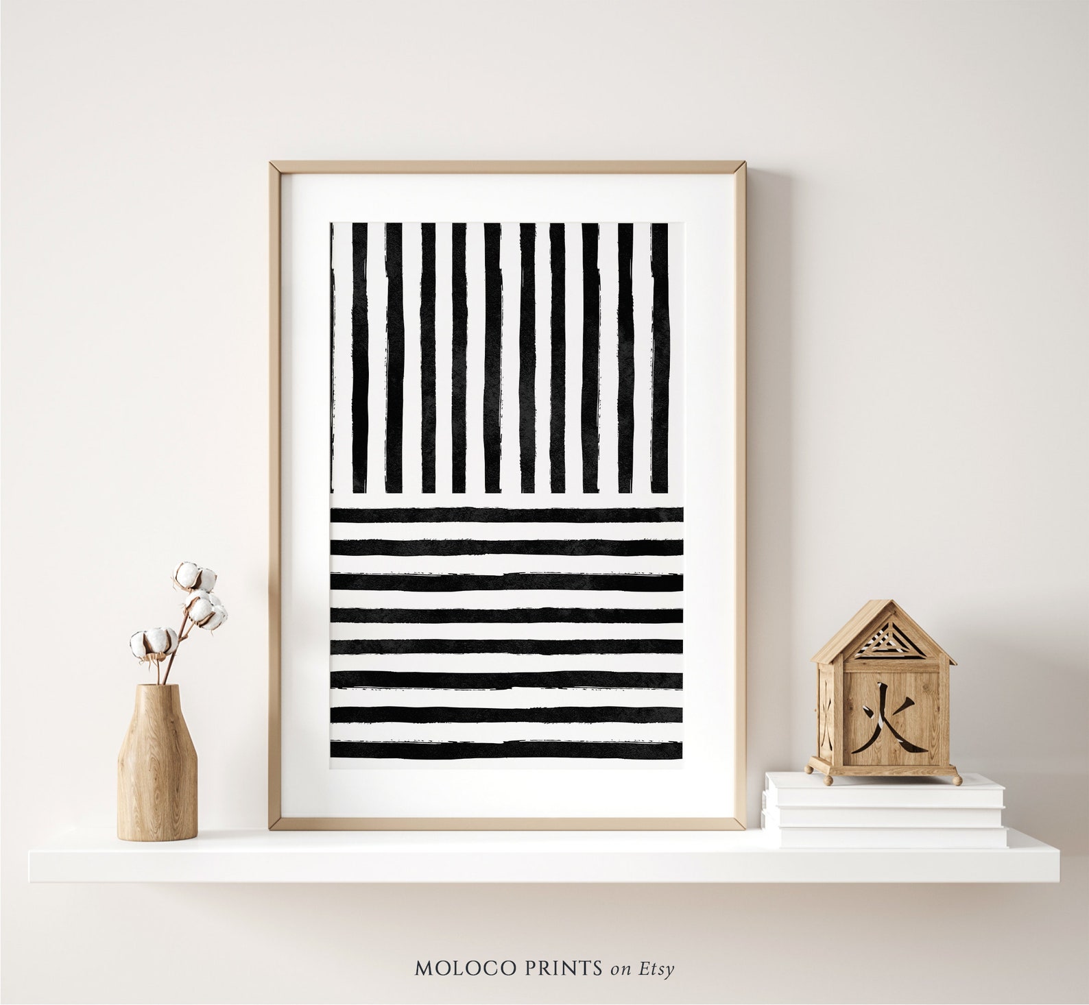 Black and White Stripes Geometric Printable Digital Download | Etsy