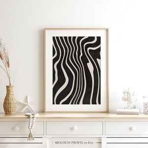 Black and White Stripes Geometric Printable Wall Art Digital Poster ...