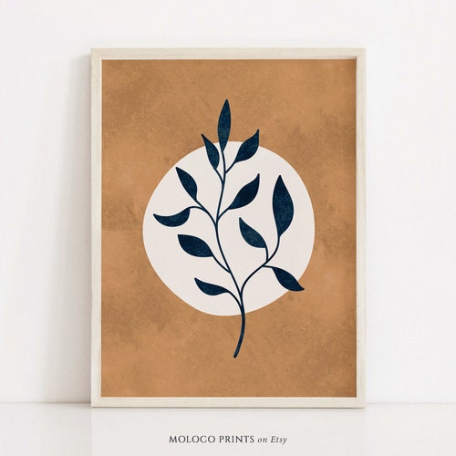 Abstract Boho Leaf Sun Geometric Printable Wall Art Neutral - Etsy