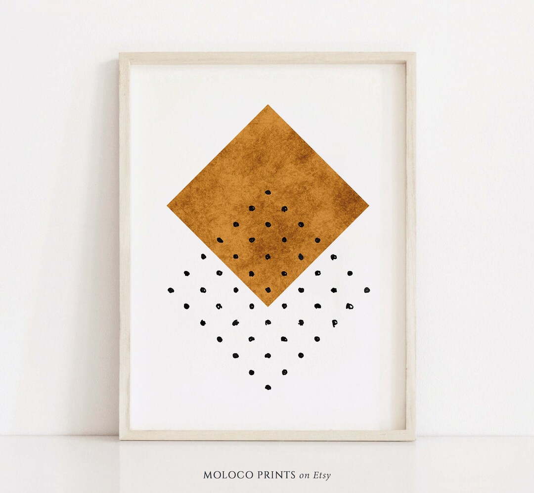 Abstract Two Squares, Geometric Printable Wall Art, Neutral Boho Decor ...