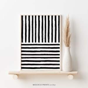 Black and White Stripes Geometric Printable Digital Download Neutral ...