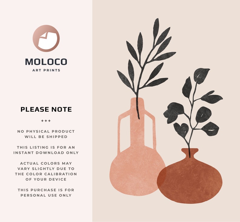 Abstract Boho Still Life Printable Wall Art Instant Digital | Etsy