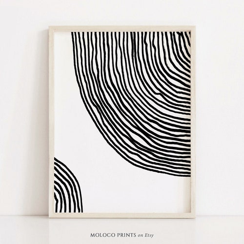 Black and White Stripes Geometric Printable Digital Download - Etsy