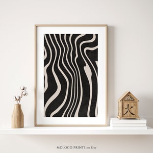 Black and White Stripes Geometric Printable Wall Art Digital Poster ...
