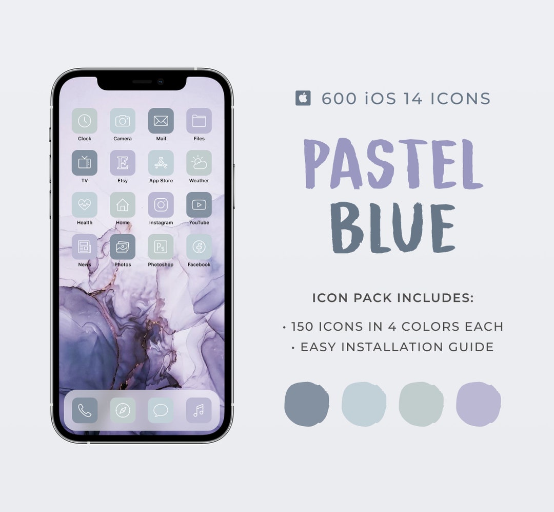 Pastel Blue - 600+ Ios 14 App Icons, Dusty Blue Aesthetic, iPhone iPad ...