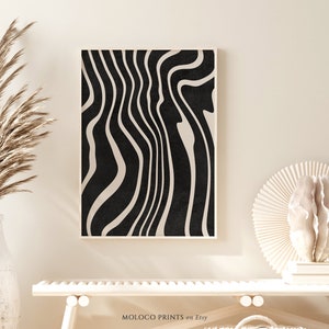 Black and White Stripes Geometric Printable Wall Art Digital Poster ...