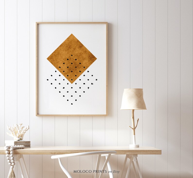 Abstract Two Squares Geometric Printable Wall Art Neutral | Etsy