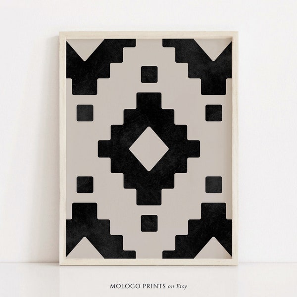Neutral Aztec Wall Art - Etsy
