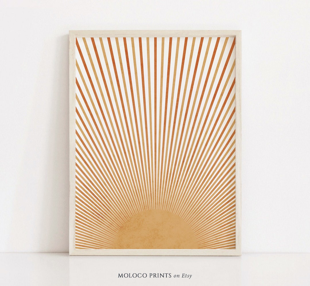 Abstract Boho Rising Sun Print, Gender Neutral Nursery Decor ...