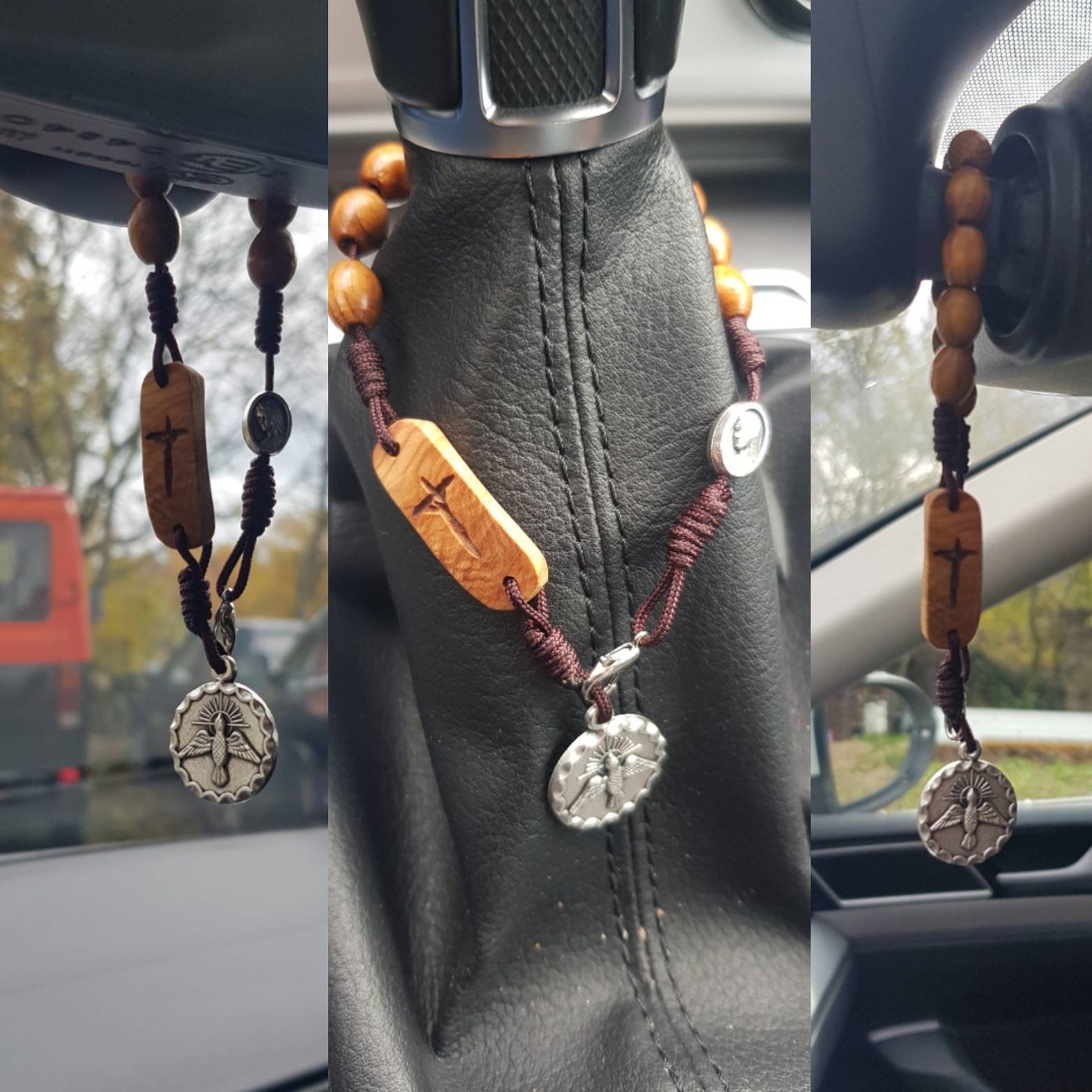 Handmade Auto Rosary, Holy Spirit Medal on Car Rosary, Mens Pocket ...