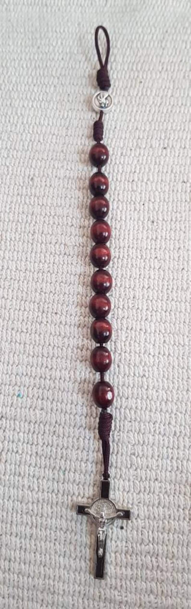Mens Pocket Rosary, Car Rosary, Benedict Cross Pocket Rosary, Rear View ...