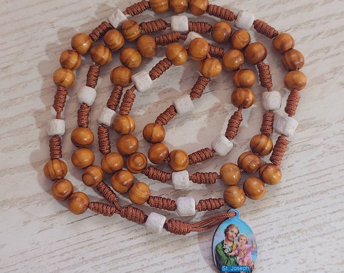 St. Joseph Chaplet Blue Plastic Beads on Chain Saint Joseph Rosary ...