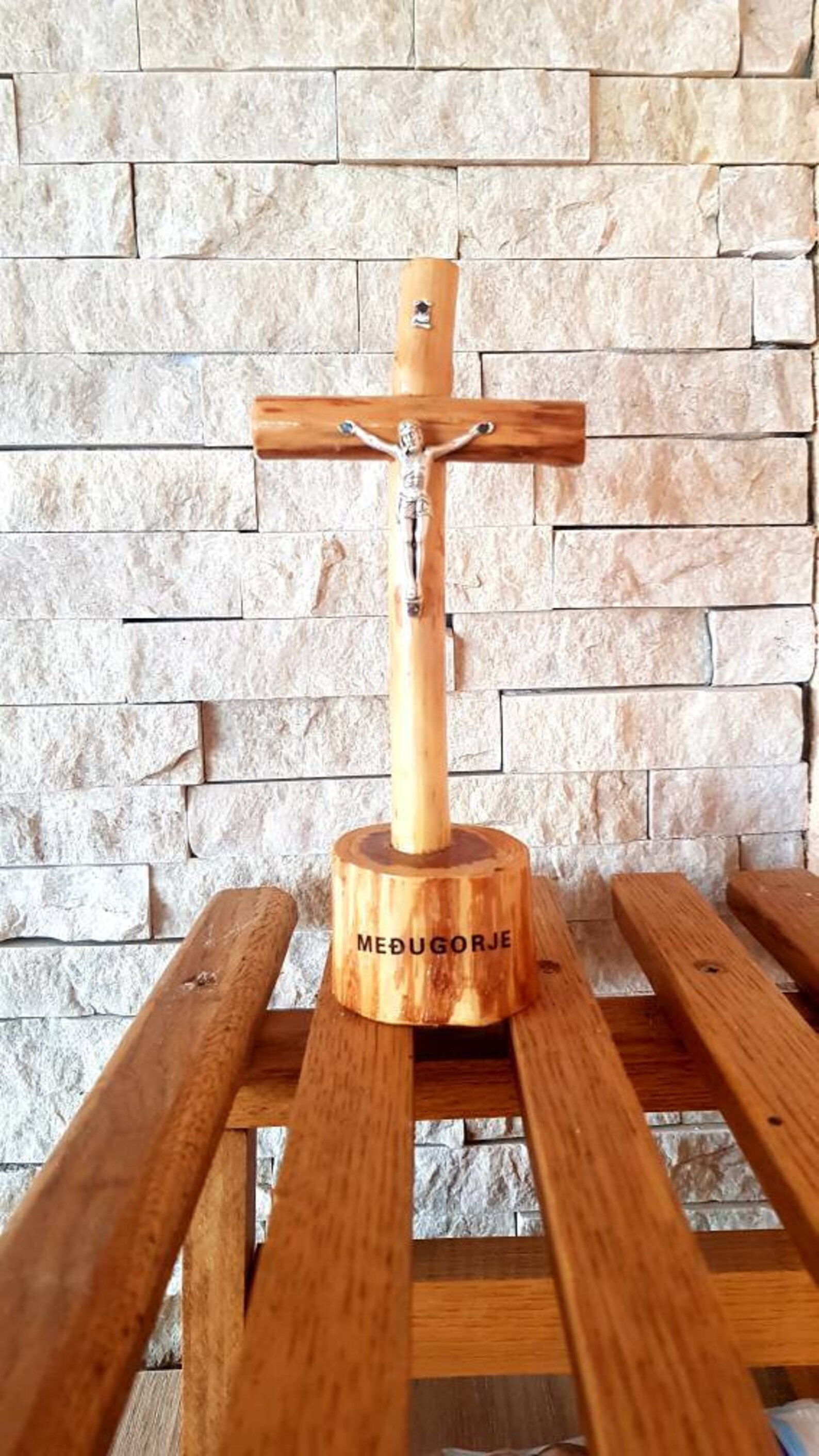 Wooden Table Cross 8.5" Unique Cross Handmade Medjugorje Handmade Cross ...
