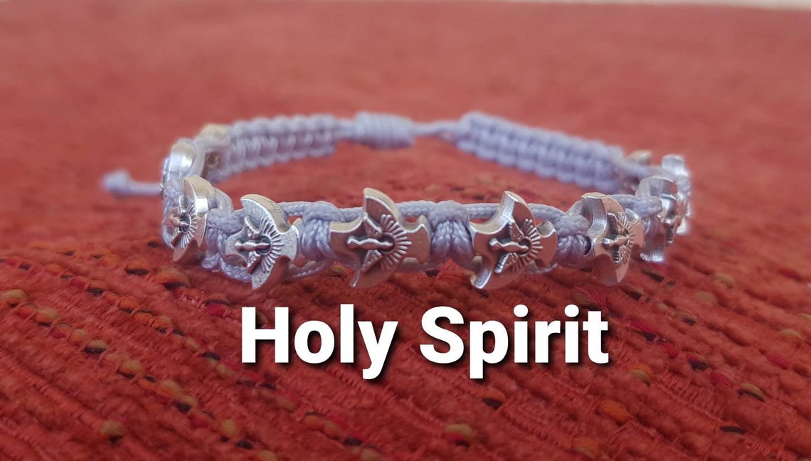 Holy Spirit bracelet Catholic Saint Rosary Bracelet with Holy | Etsy