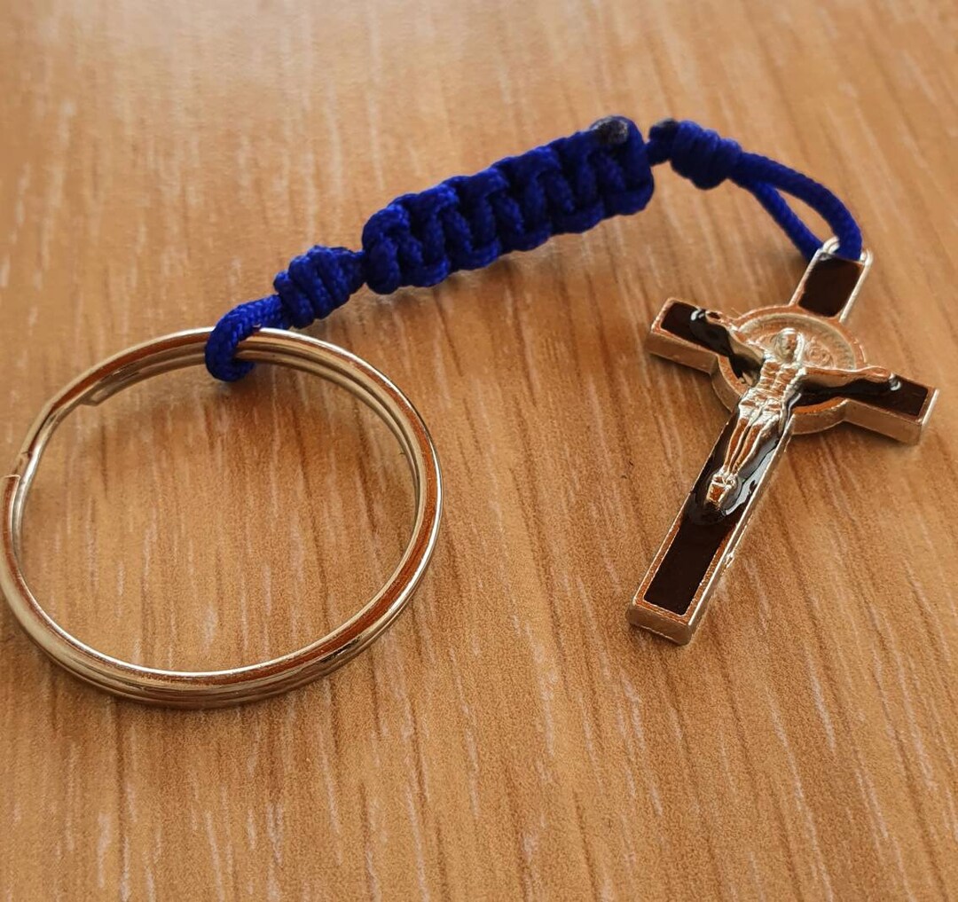 Keychain Saint Benedict Cross, Saint Keyring, Home Keychain Key, Saint ...