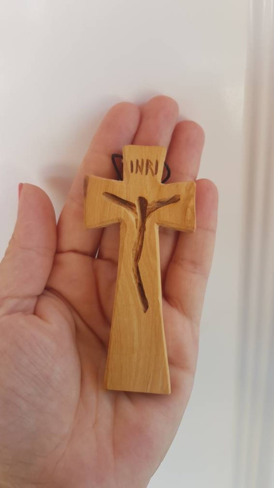 Olive Wood Cross Handmade Wall Cross Medjugorje Carved Pandent Necklace ...