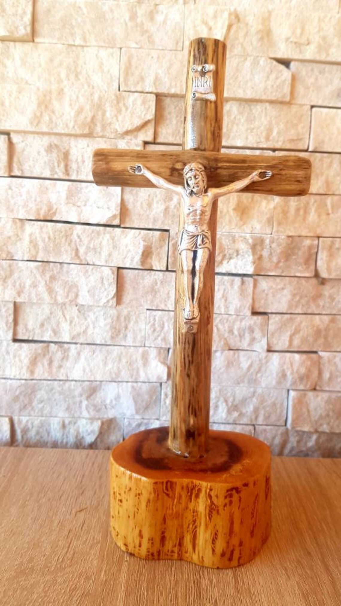 Standing wood cross Table Altar Cross Home Decor Standing | Etsy