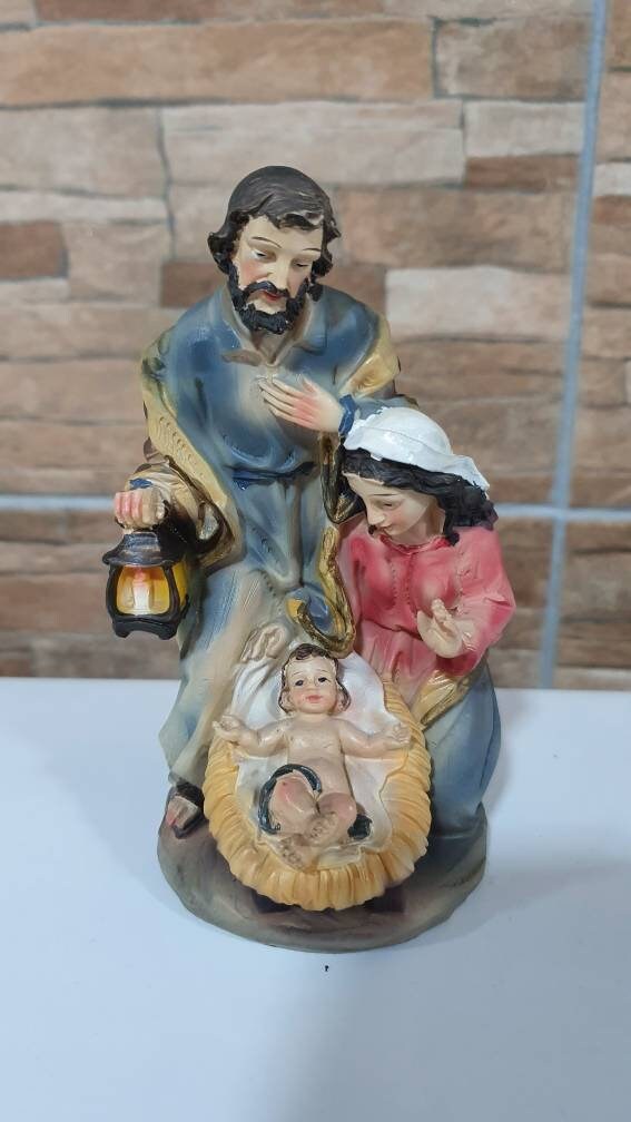 Holy Family Figurine Mary Joseph and Baby Jesus Figurine - Etsy