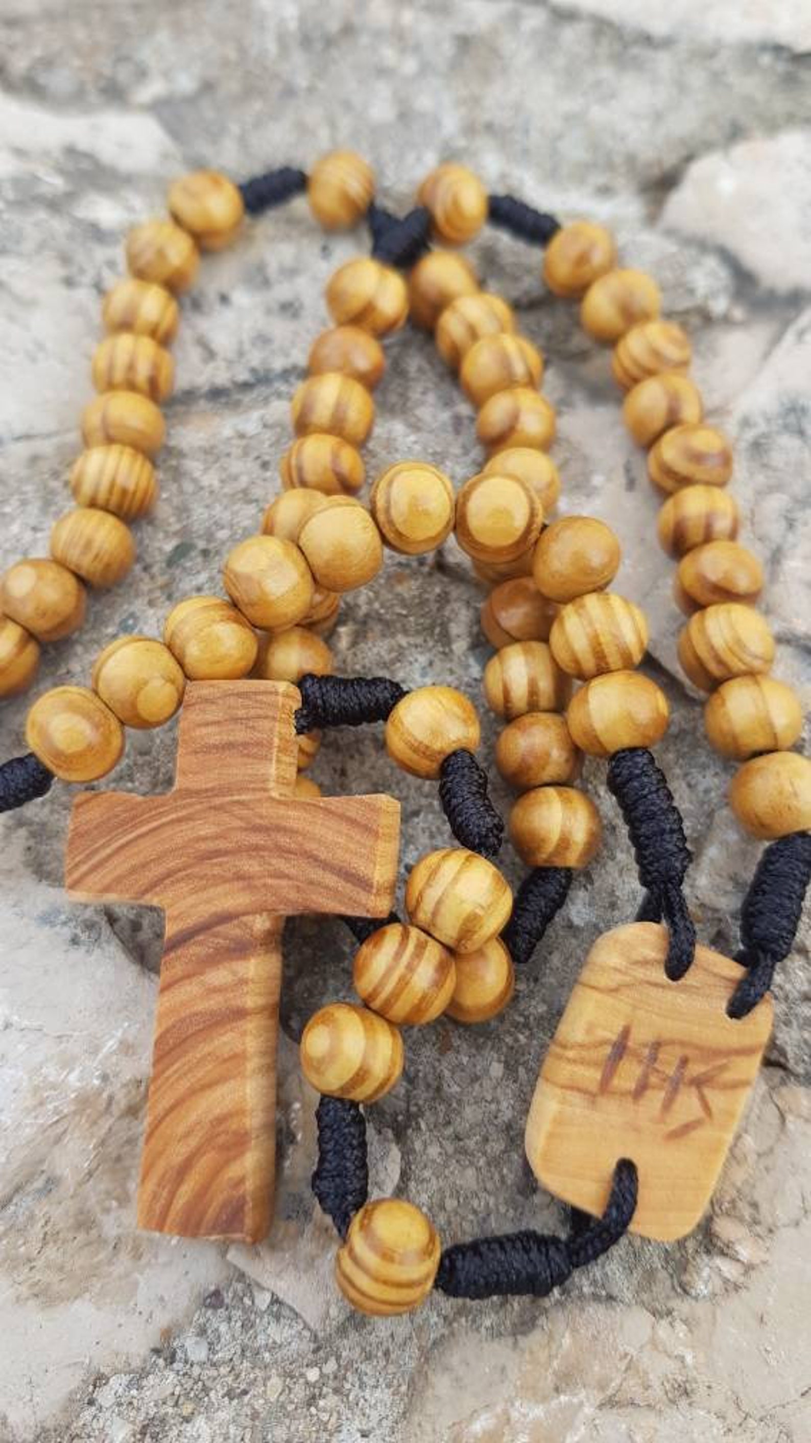 Unique Carved Wooden Rosary, Olive Wood Rosary, Medjugorje Handmade ...
