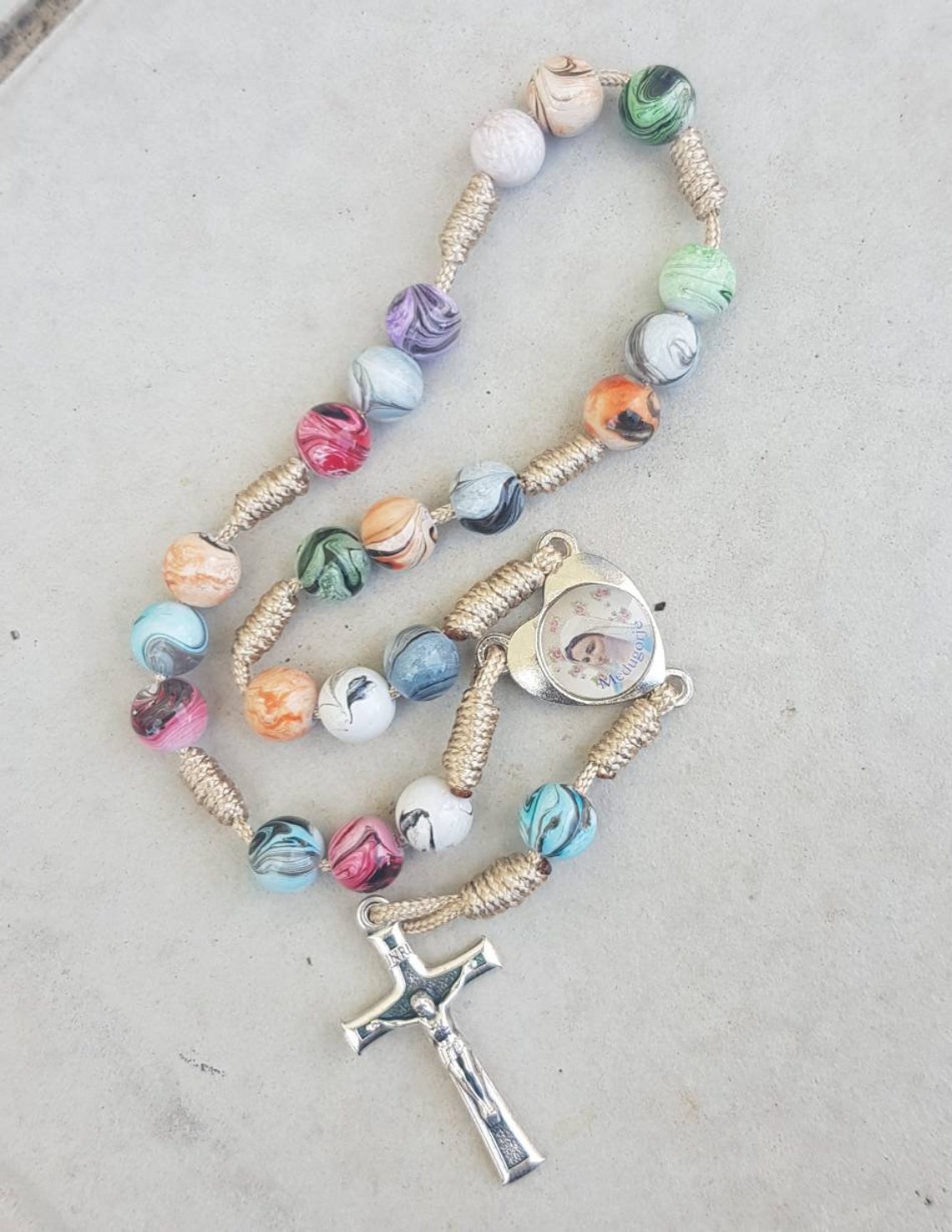 Handmade Peace Chaplet: Medjugorje Rosary With Pearl Beads - Etsy