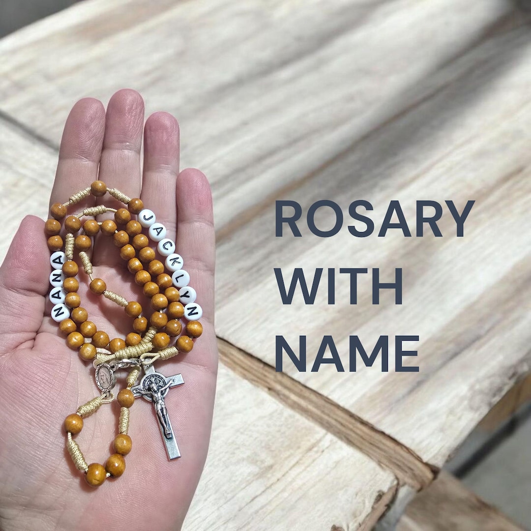 Personalized Catholic Rosary With Name, Small Beads Rosary ...