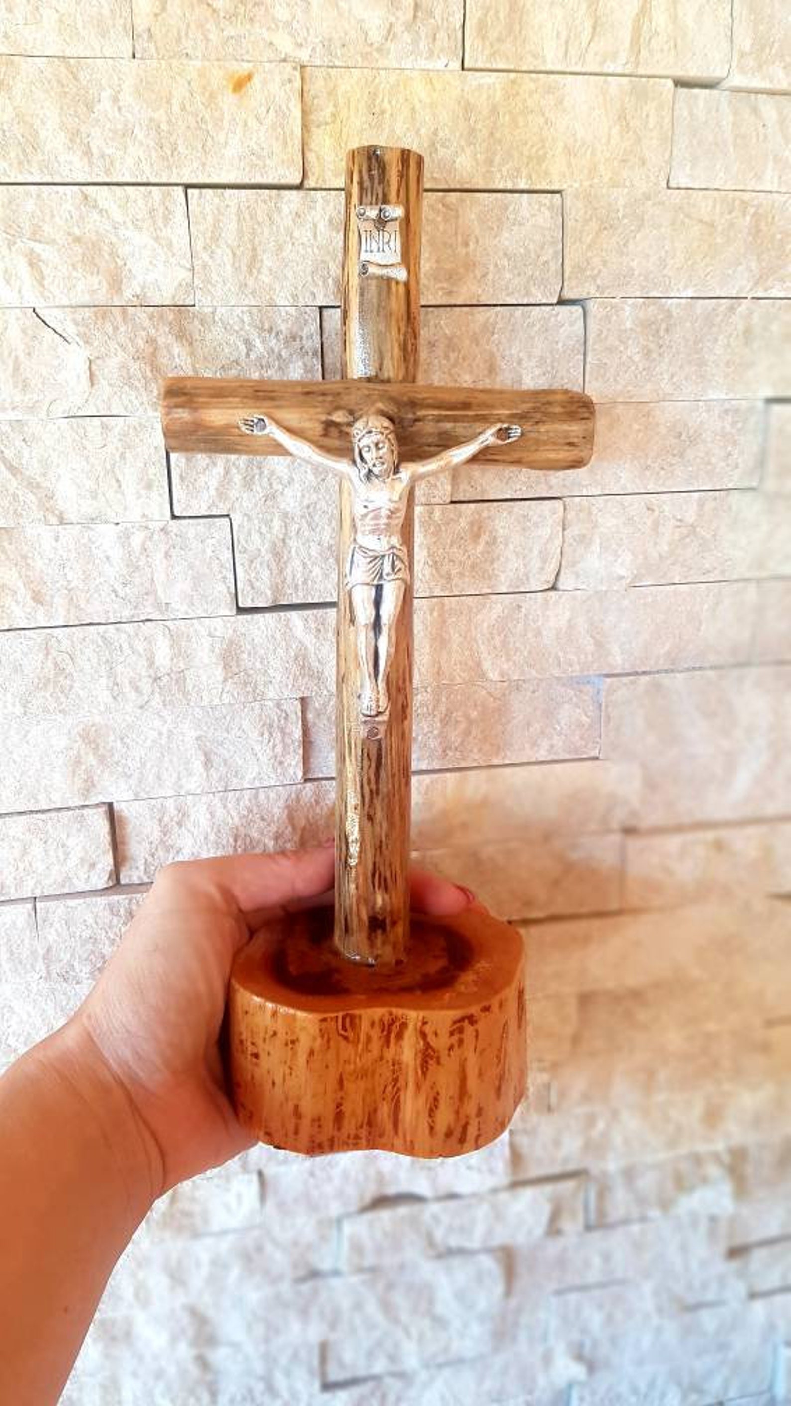 Standing Wood Cross, Table Altar Cross Home Decor Standing Cross With ...