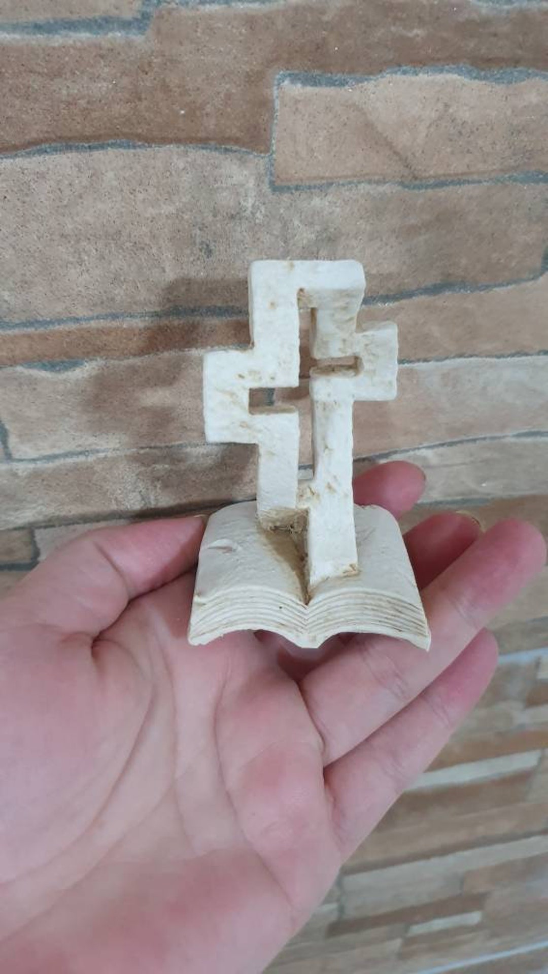 Jesus Cross Fish Statue, Christian Art Figure Jesus Who Ever Believes ...