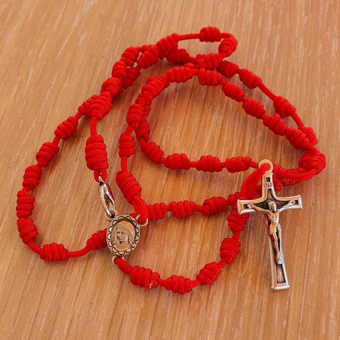 Cord Rosary Necklace Knotted Rosary Catholic Rosary Saint Rosary ...