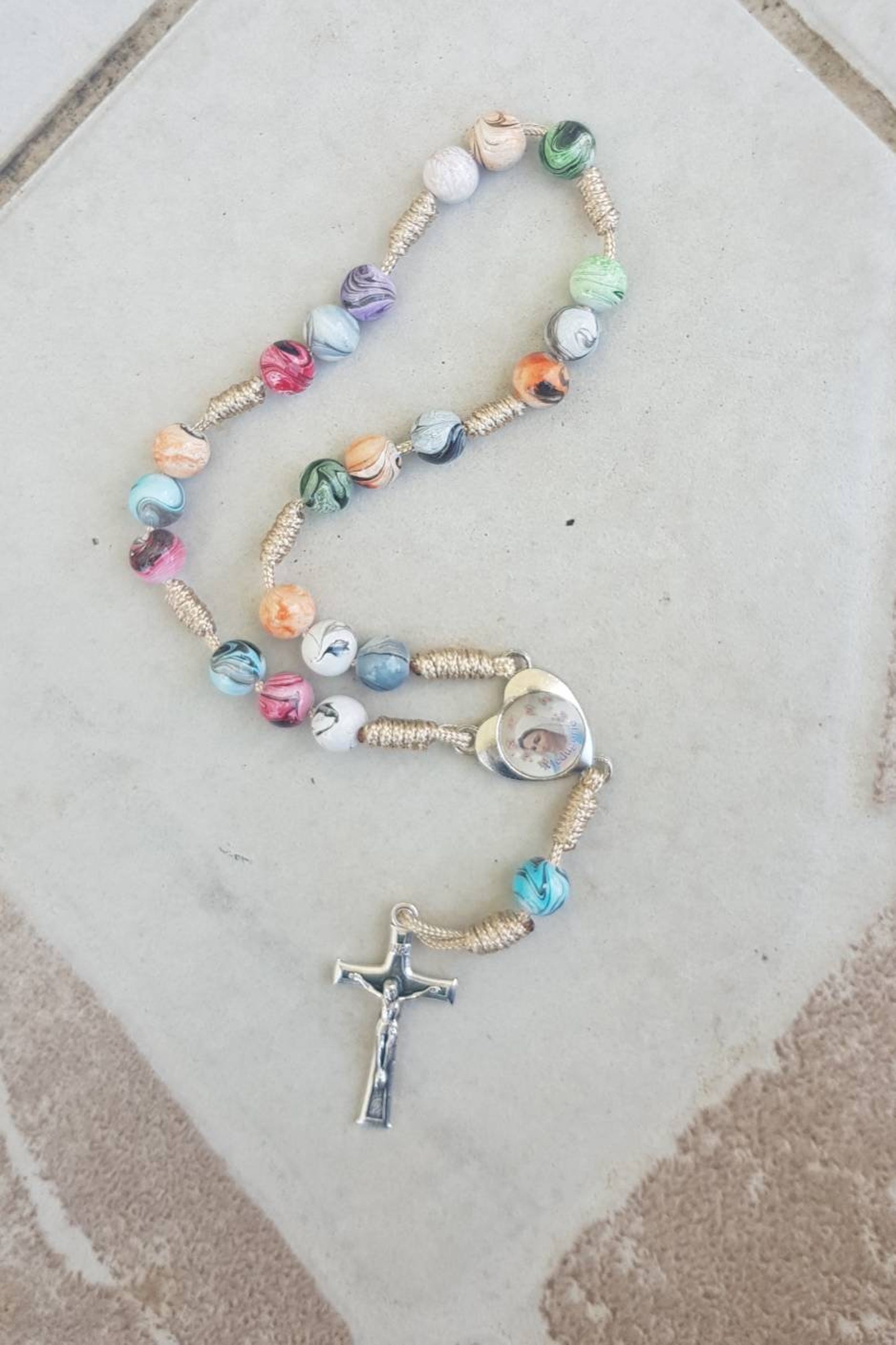 Handmade Peace Chaplet: Medjugorje Rosary With Pearl Beads - Etsy