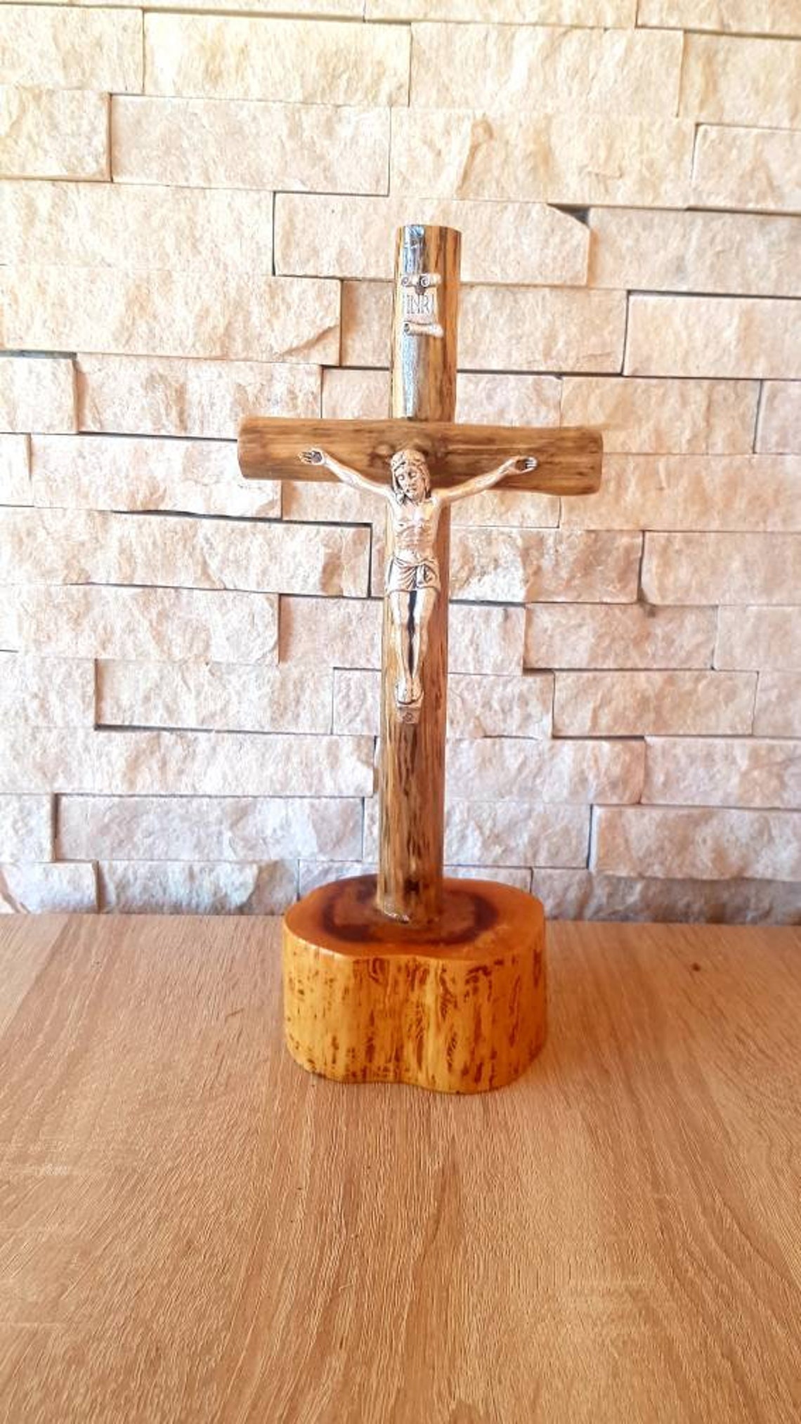 Standing Wood Cross, Table Altar Cross Home Decor Standing Cross With ...